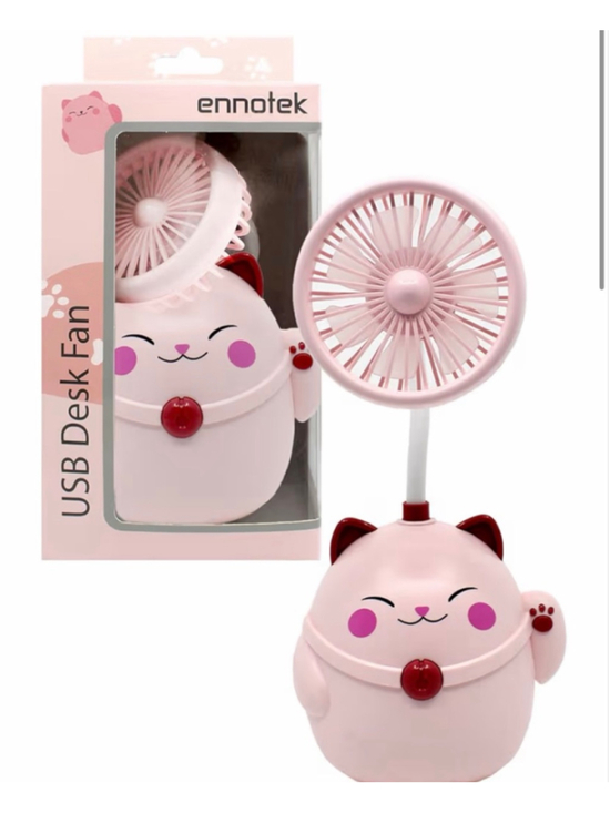 ennotek | Computers, Laptops & Parts | New Kawaii Pink Cat Desk Fan Pen ...